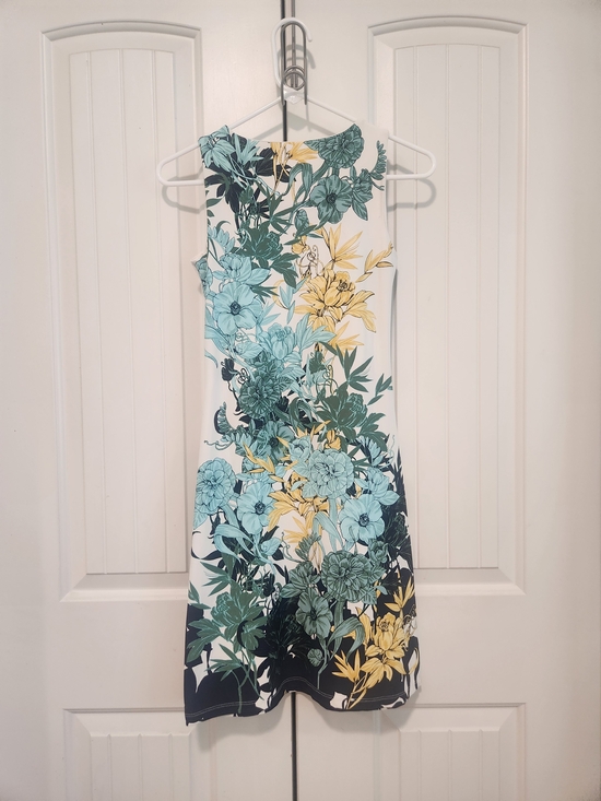 Charter Club | Dresses | Charter Club White Floral Mini Dress With Teal ...